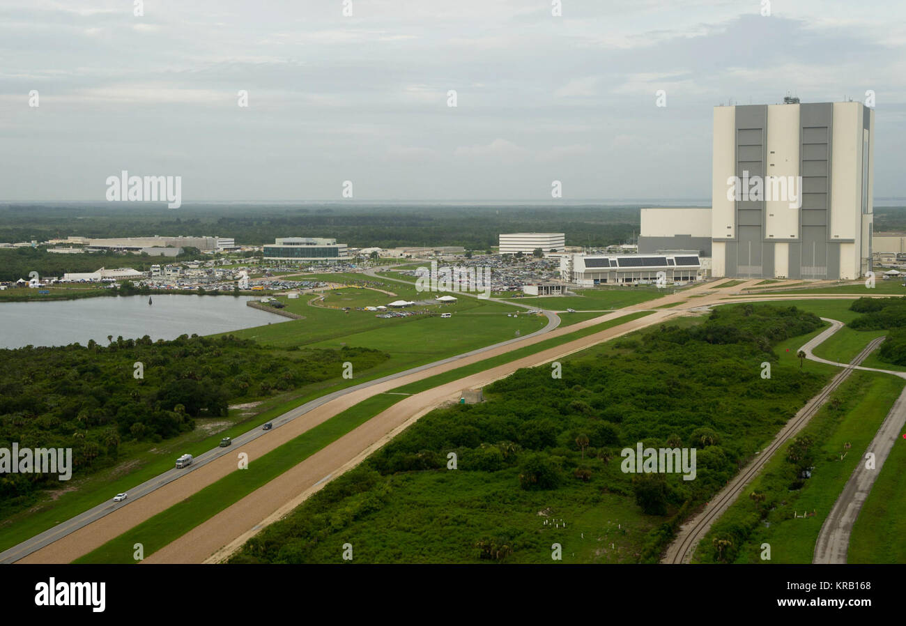 The Astrovan carrying the STS-135 crew; Chris Furgeson, commander, Doug ...
