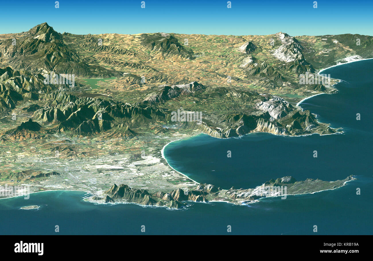 Satellite image of Cape peninsula Stock Photo - Alamy