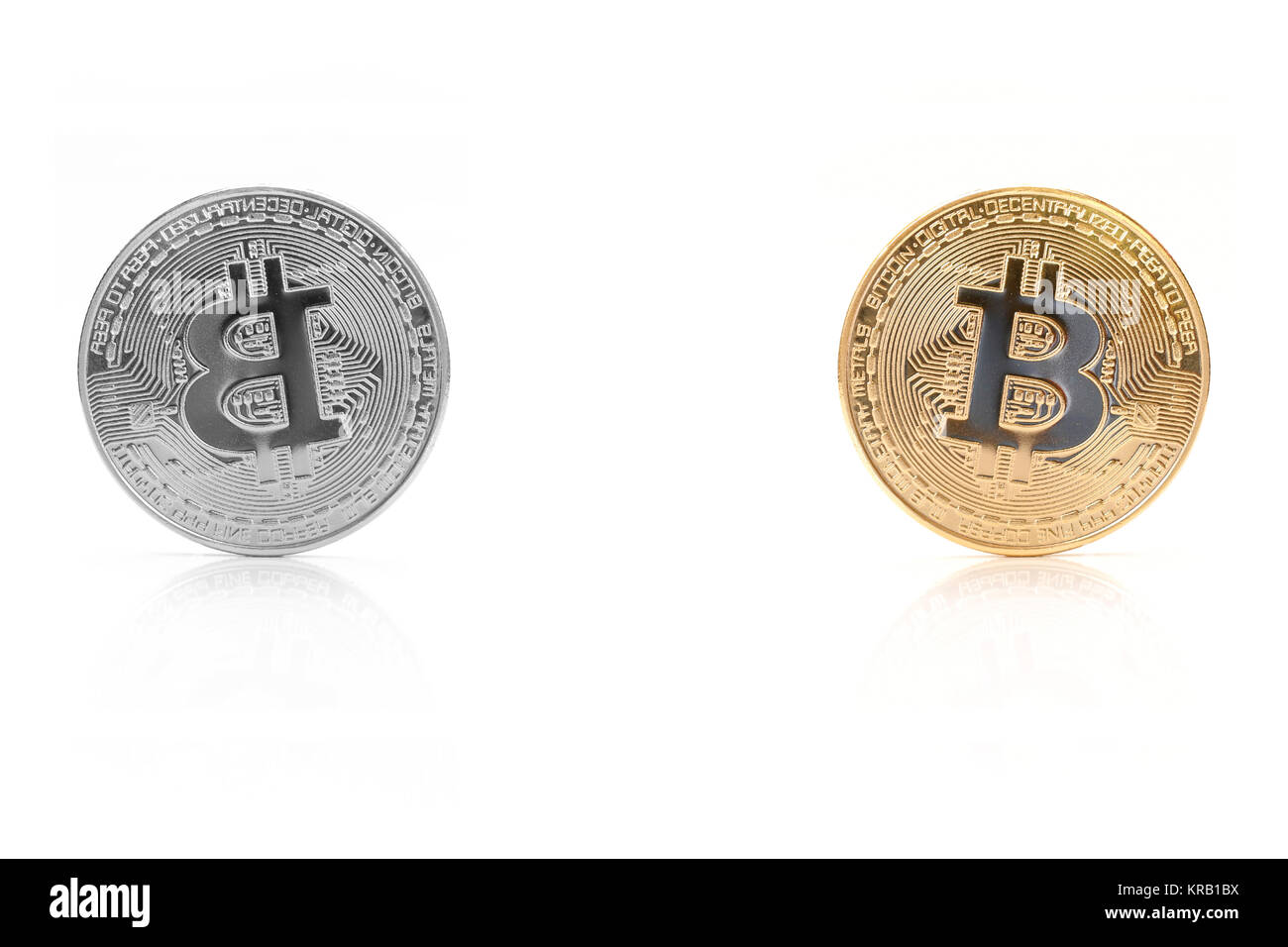 gold silver bitcoin isolated on white background Stock Photo - Alamy