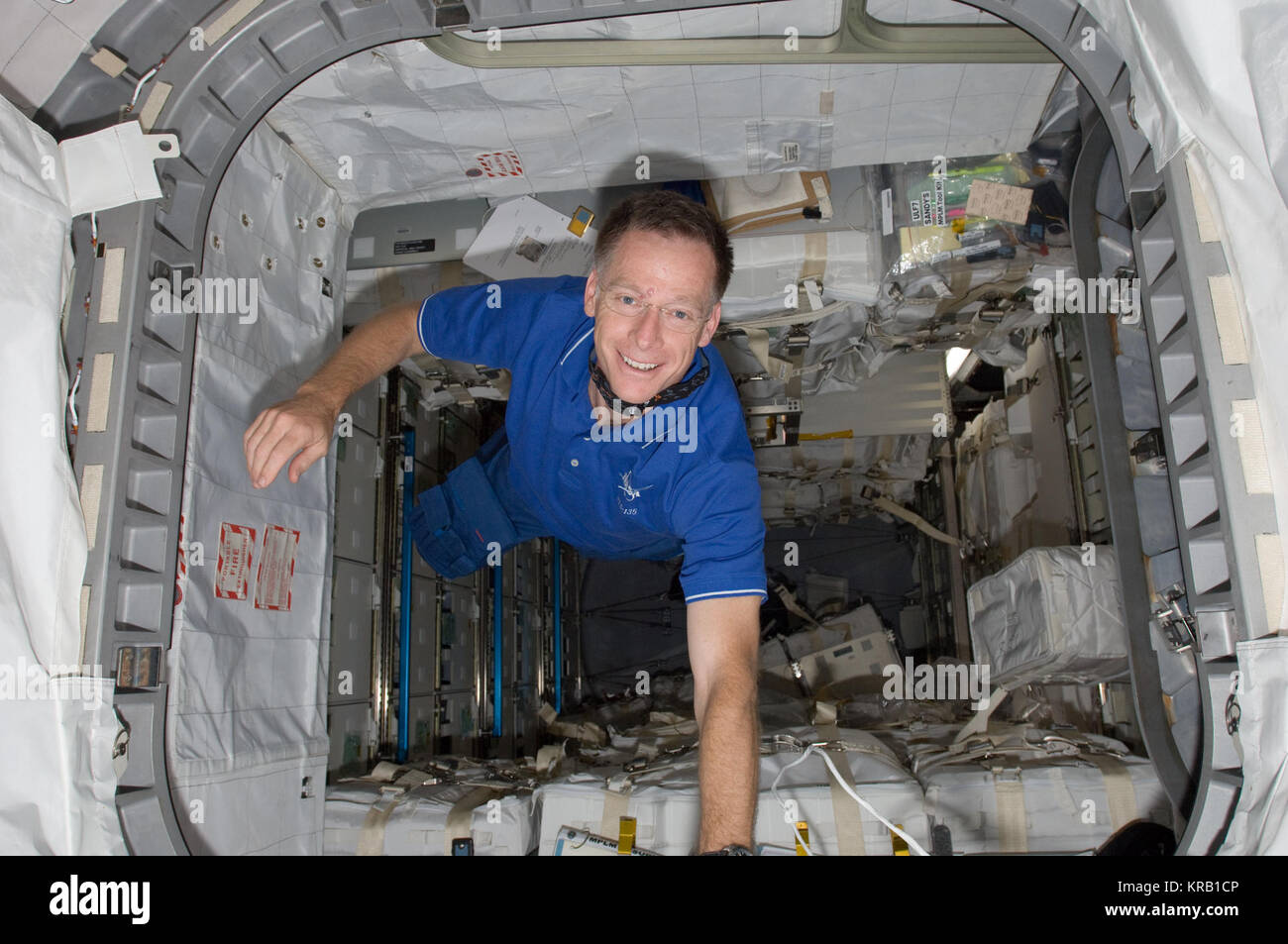 STS-135 Chris Ferguson in the Raffaello MPLM Stock Photo - Alamy