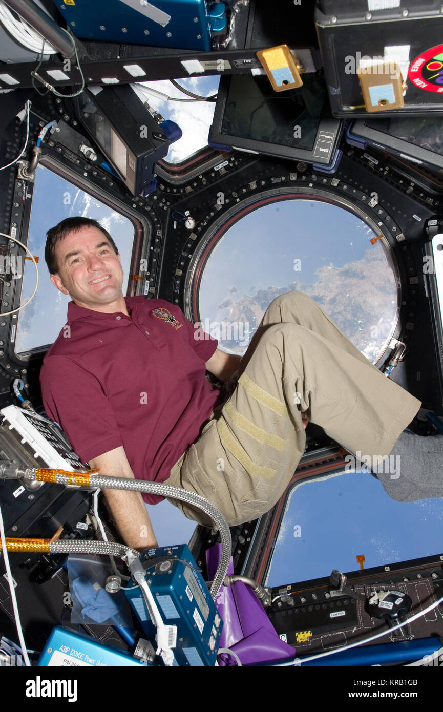 STS-135 Rex Walheim inside the Cupola Stock Photo - Alamy