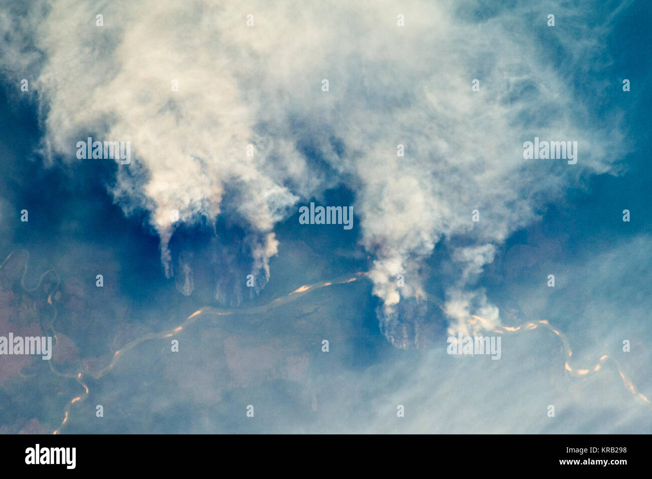 Fires along the Rio Xingu, Brazil - NASA Earth Observatory Stock Photo ...