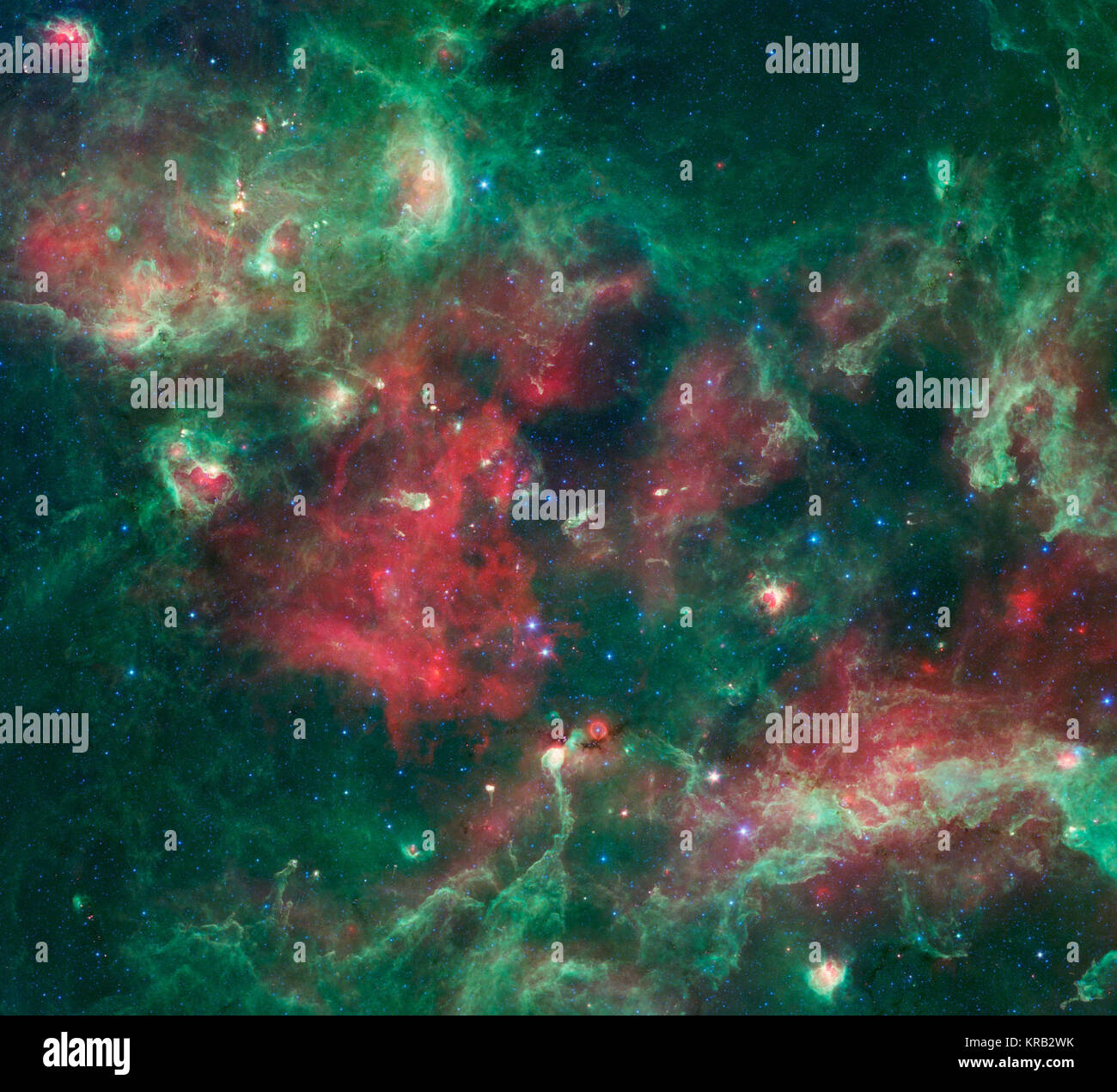 A bubbling cauldron of star birth is highlighted in this new image from ...