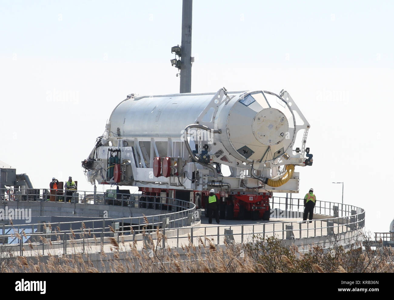 Antares Pathfinder on ramp after hot fire tests (20130323 Stock Photo ...