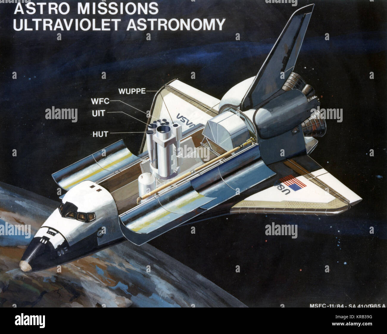 ASTRO-1 payload configuration artist concept Stock Photo - Alamy