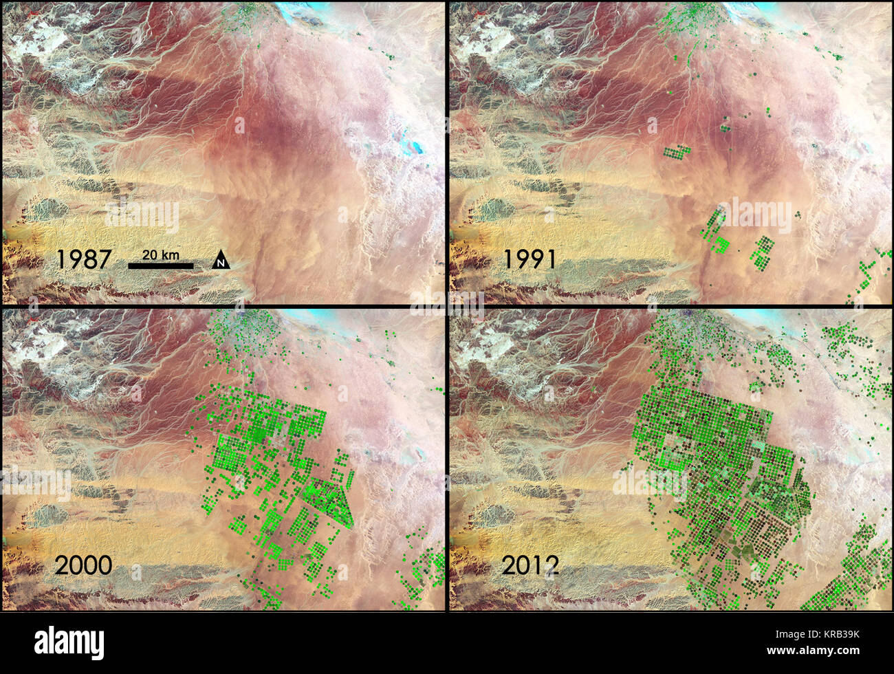 NASA Sees Fields of Green Spring up in Saudi Arabia (7027523783 Stock ...