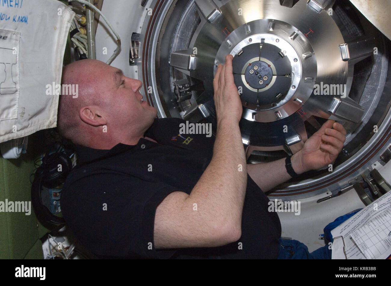 ISS-30 André Kuipers with ATV-3's docking cone Stock Photo - Alamy