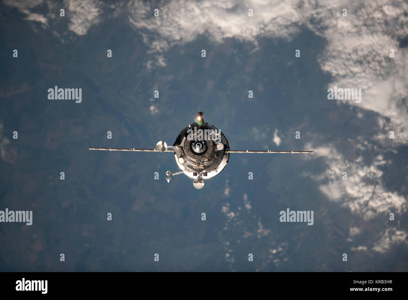 Progress M-15M approaches the International Space Station Stock Photo ...
