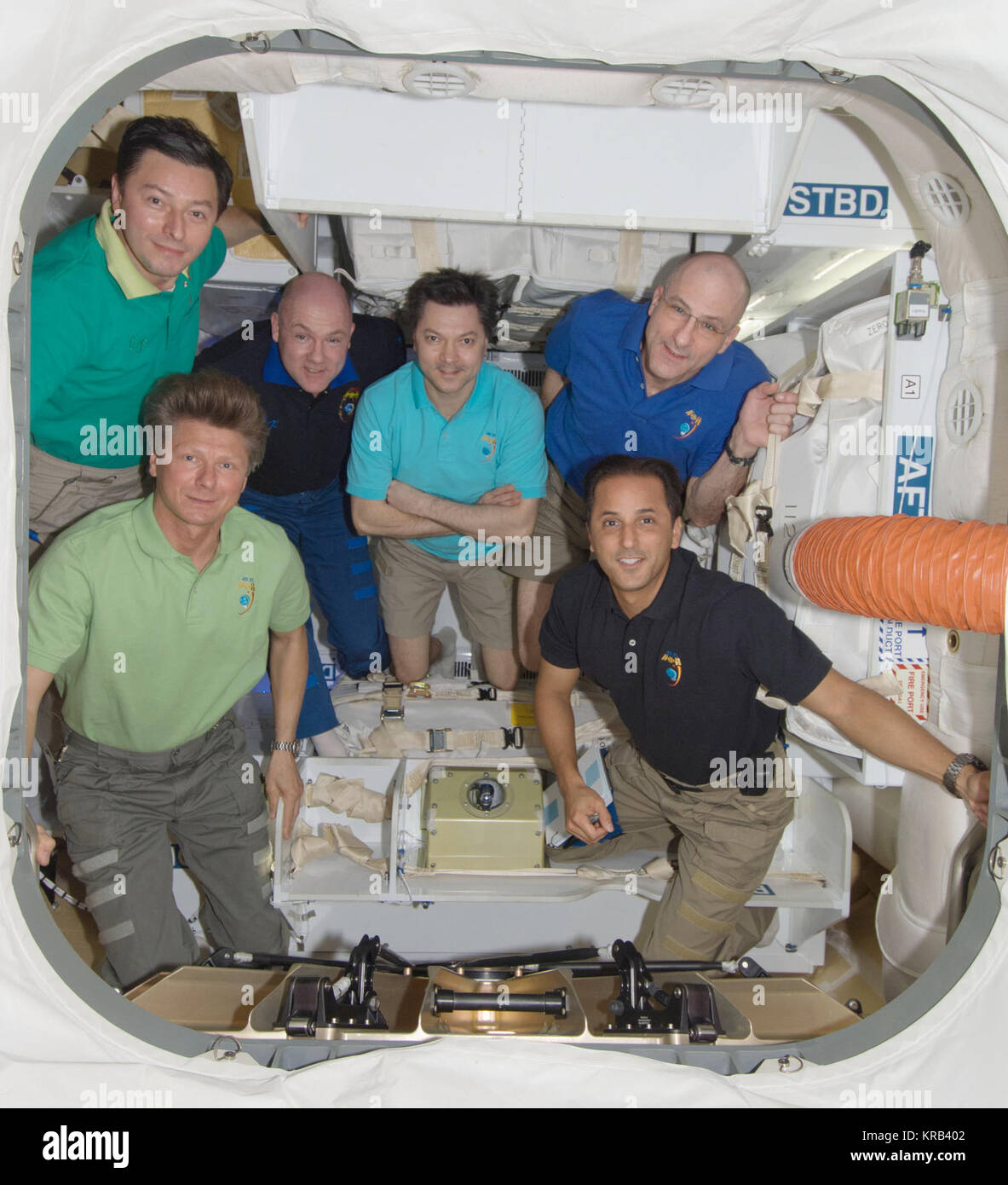 ISS crew inside Dragon C2 Stock Photo - Alamy