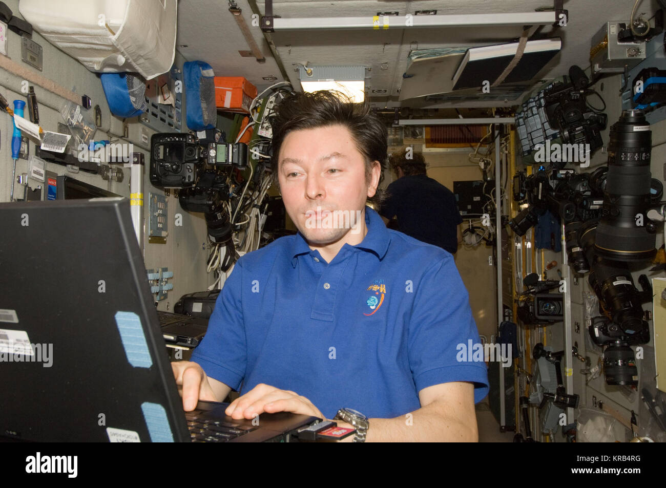 Sergei Revin in the Zvezda Service Module Stock Photo - Alamy