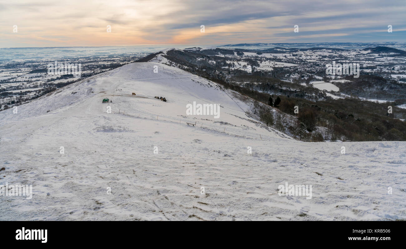 Snow scenes on the Malvern Hills in Worcestershire. UK Stock Photo - Alamy