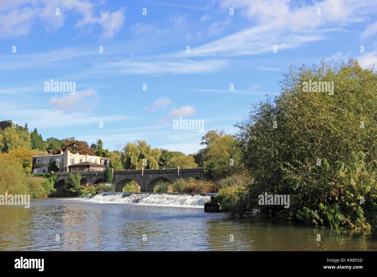 Batheaston Toll Bridge over River Avon, Batheaston, Bath Stock Photo ...