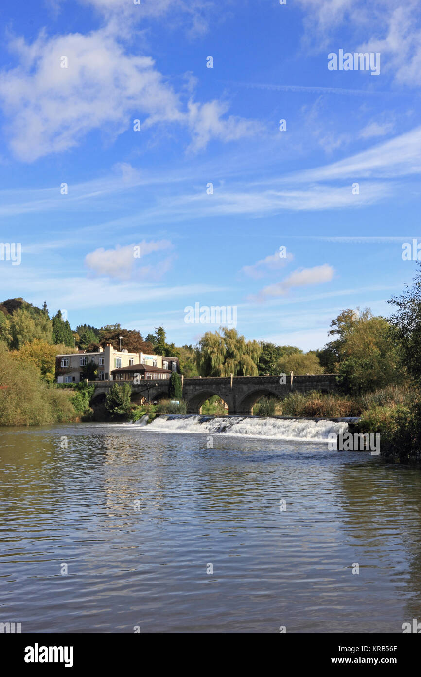 Batheaston Toll Bridge over River Avon, Batheaston, Bath Stock Photo ...