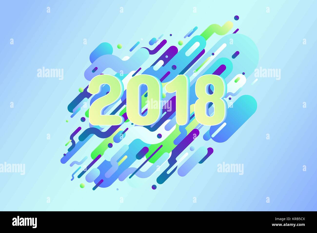 Happy new year 2018 text written with stylized fireworks. vector ...