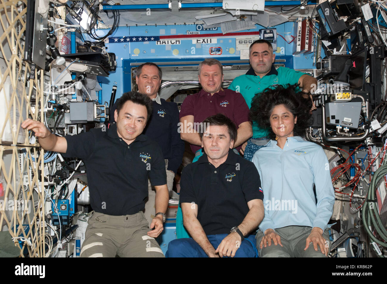ISS Expedition 33 inflight crew portrait Stock Photo - Alamy