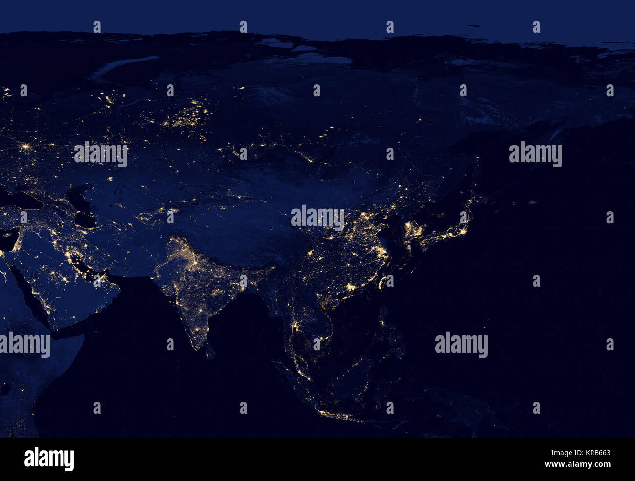 East Asia at night by VIIRS Stock Photo - Alamy