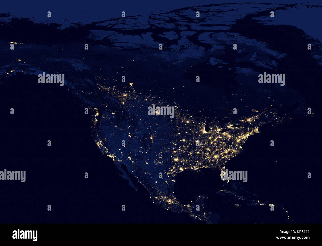 North America night Stock Photo - Alamy