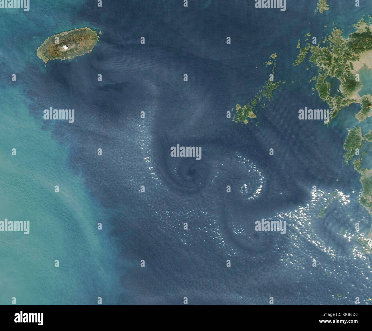 Jeju Do Smog Vortex street Dec 24 2003 05.05(UTC Stock Photo - Alamy