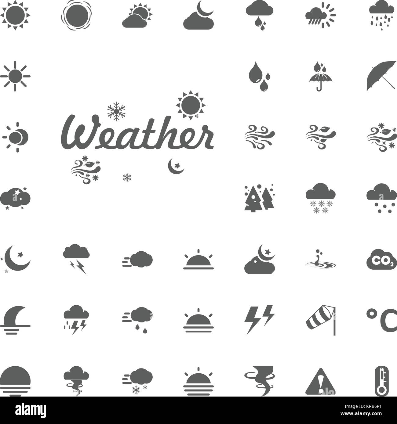 Weather lettering icon. Weather vector icons set Stock Vector Image ...