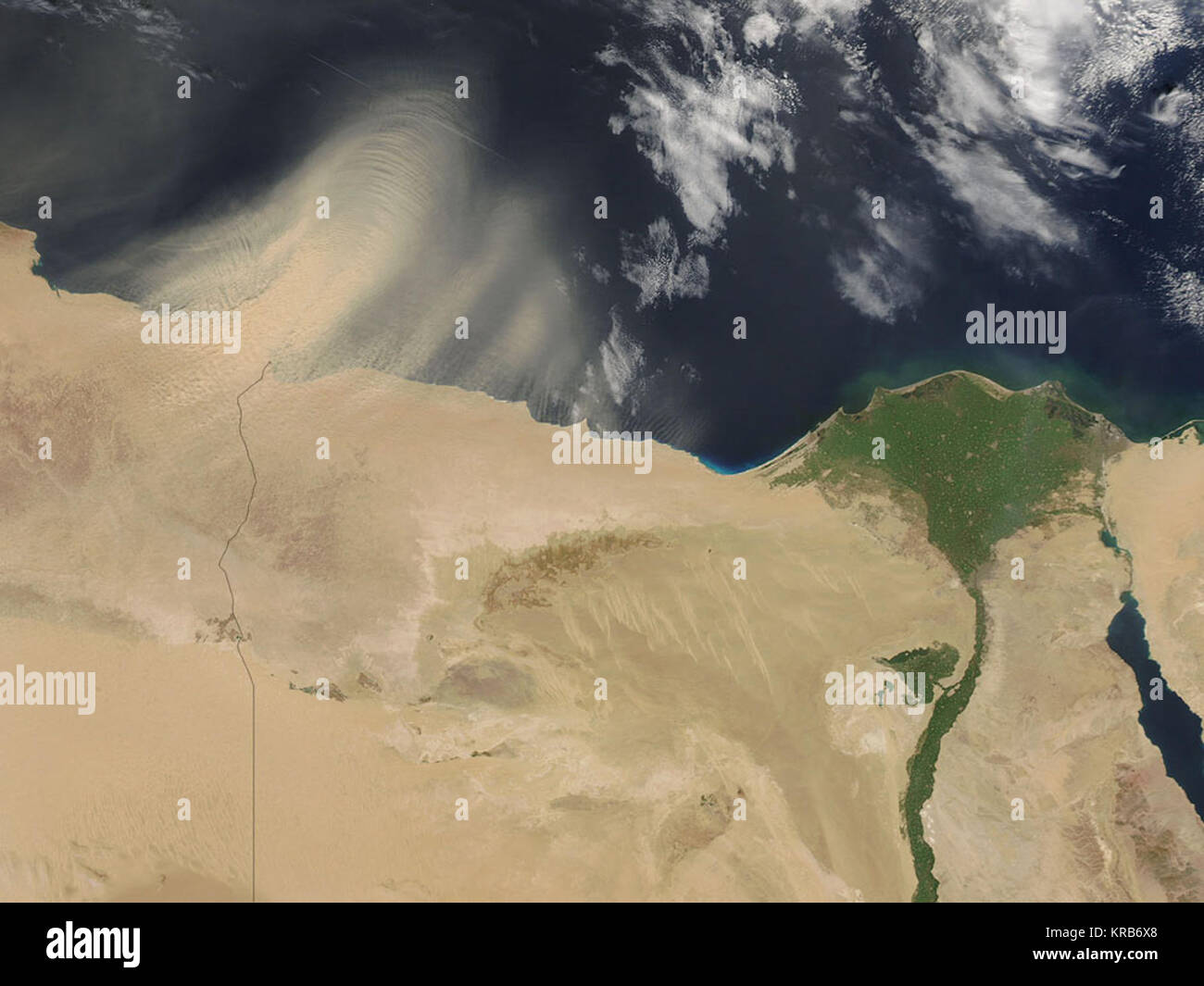 Satellite picture of the Nile Delta, Egypt Stock Photo - Alamy