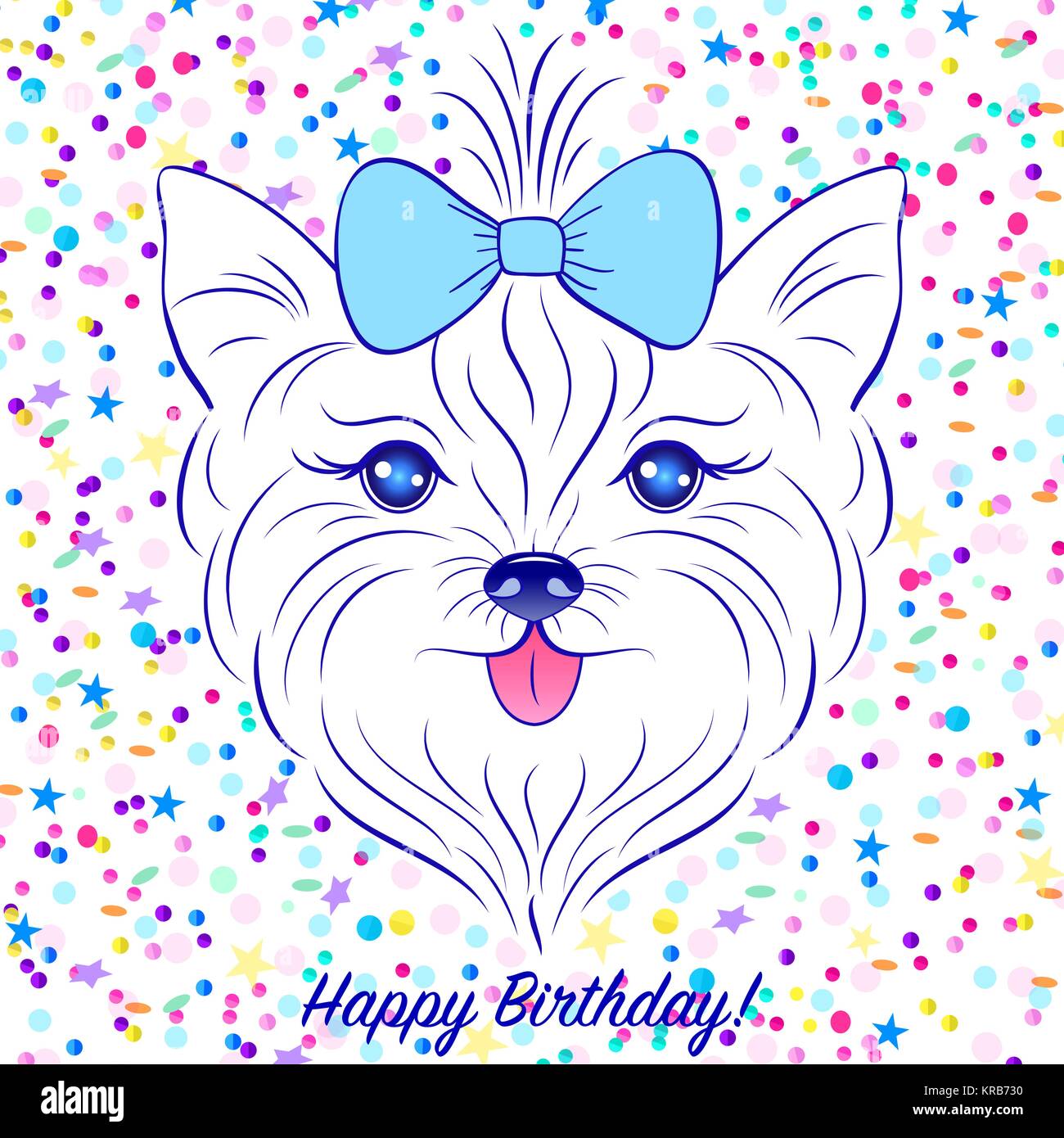 Yorkshire terrier dog line Stock Vector Images - Alamy