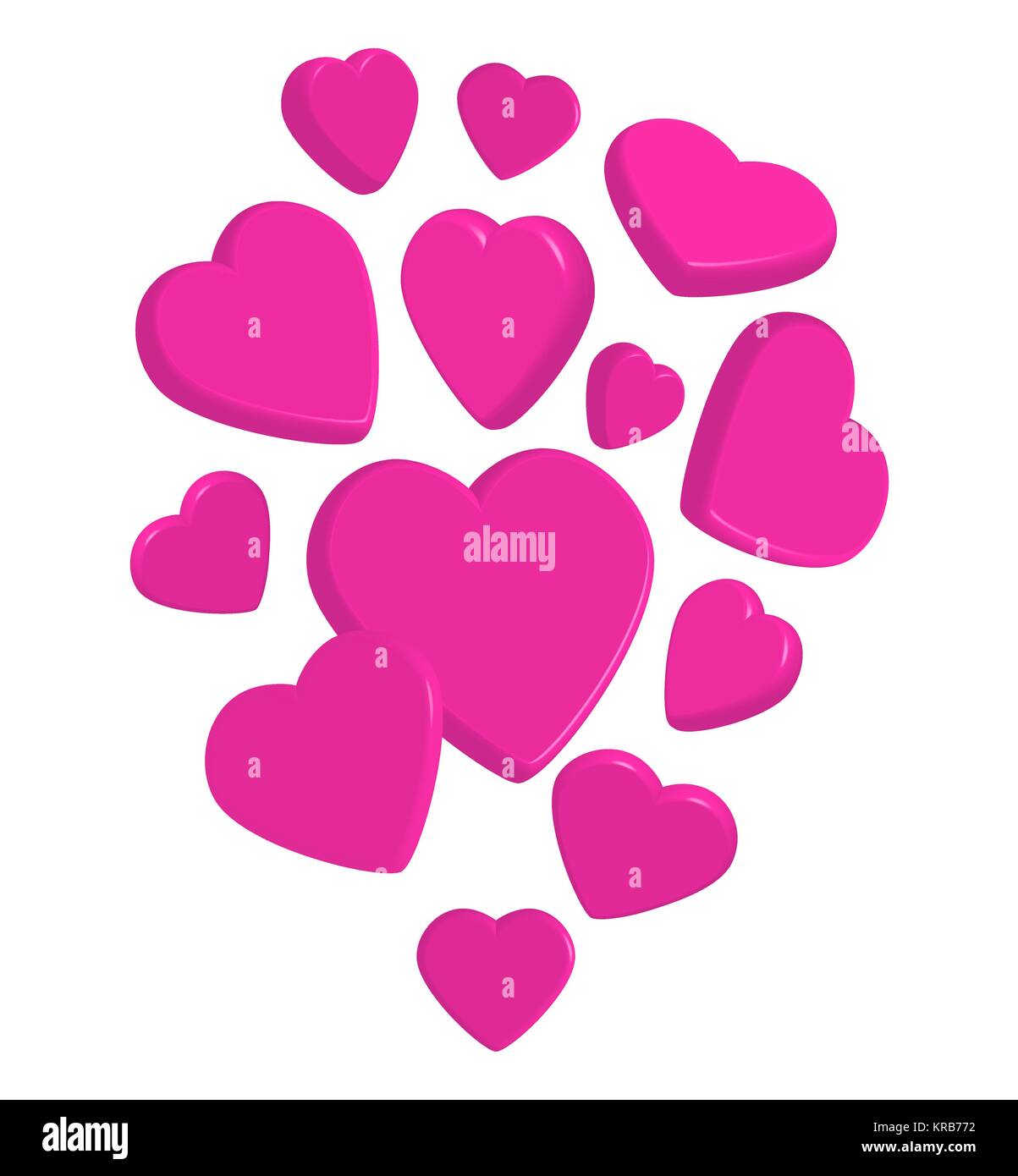 Flying pink 3d hearts Stock Vector Image & Art - Alamy