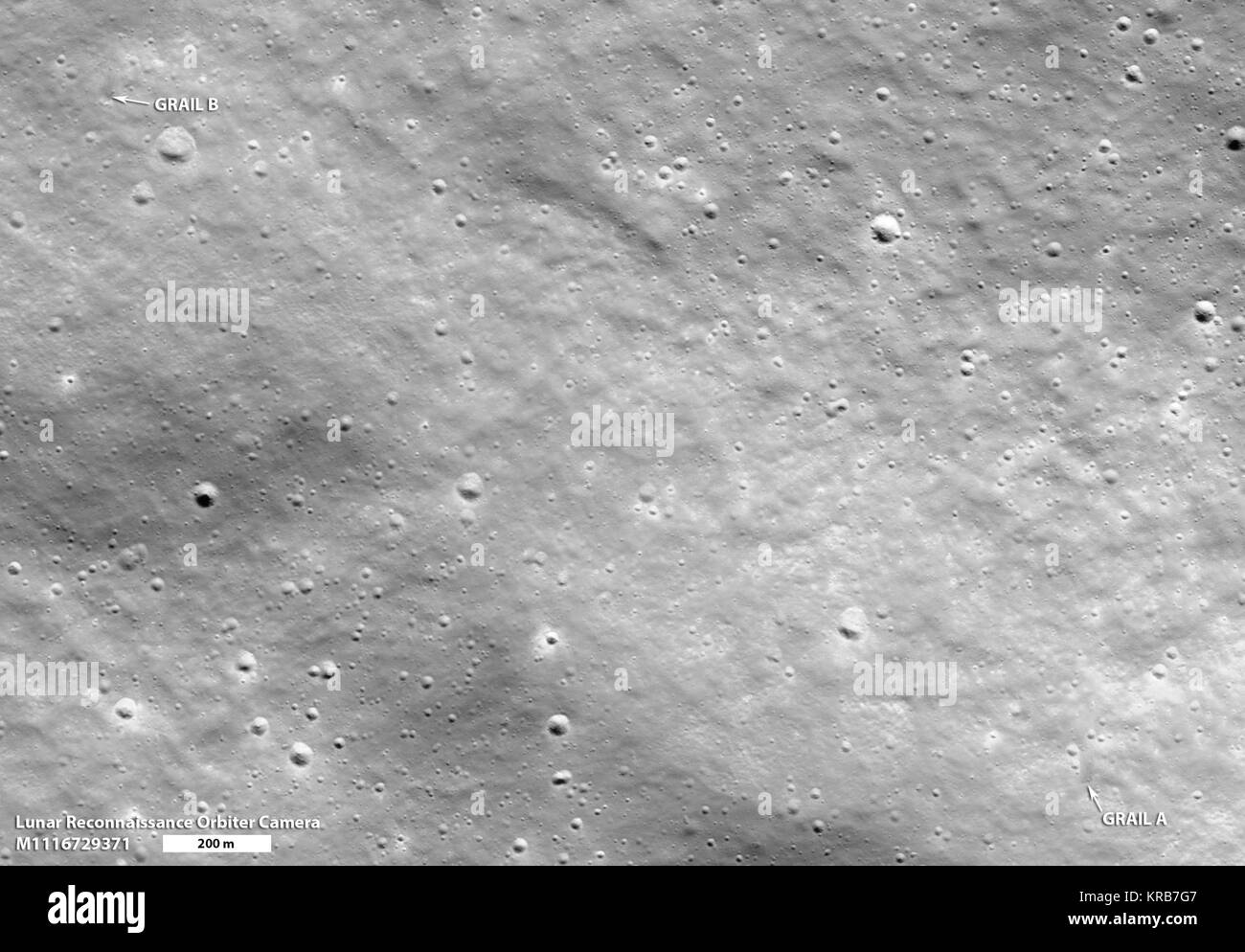 GRAIL impacts in same field-of-view Stock Photo - Alamy