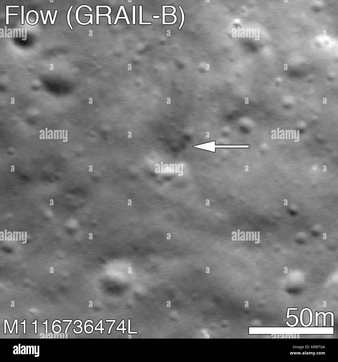 LRO LROC after view of GRAIL-B 28Flow29 impact Stock Photo - Alamy