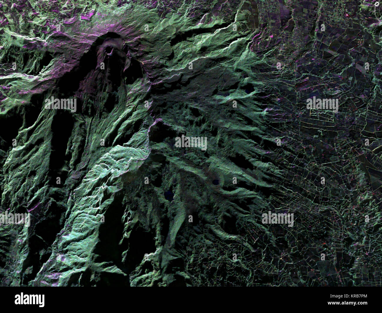 Colombia's Galeras Volcano in False-color Stock Photo - Alamy