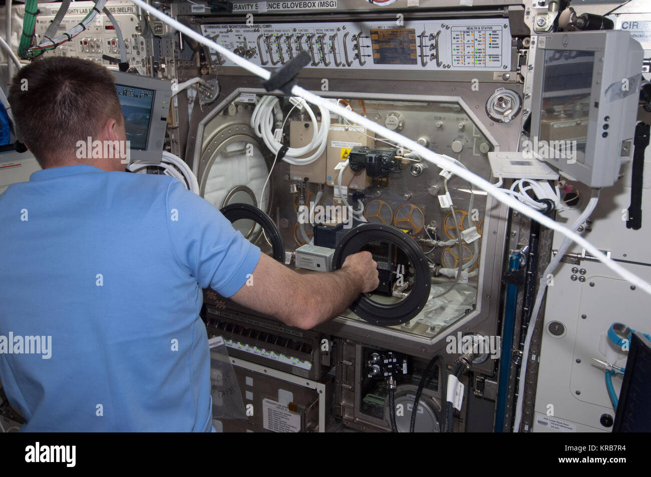 ISS-35 Burning and Suppression of Solids (BASS) experiment Stock Photo ...