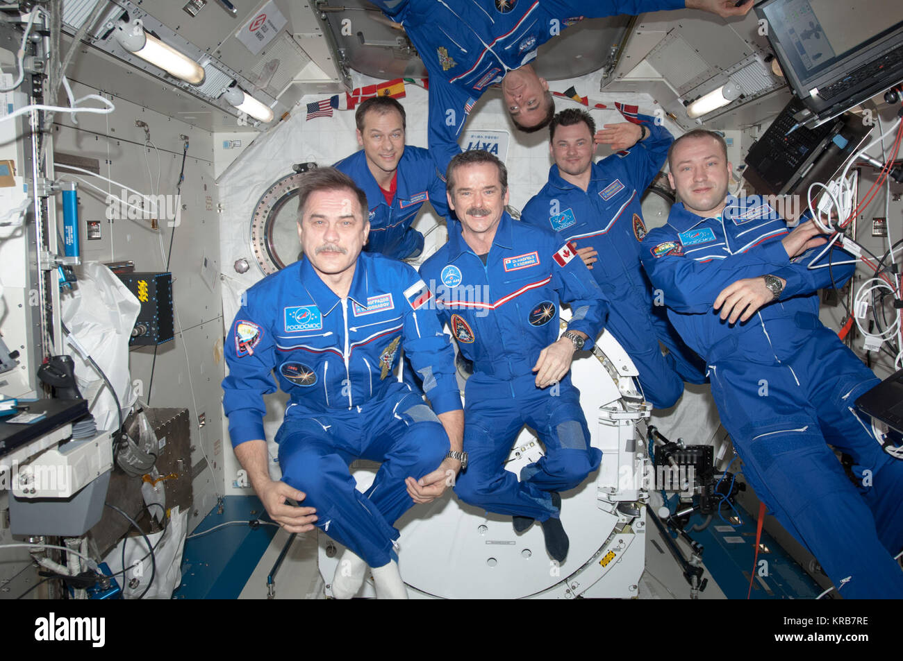Expedition 35 inflight crew portrait Stock Photo - Alamy