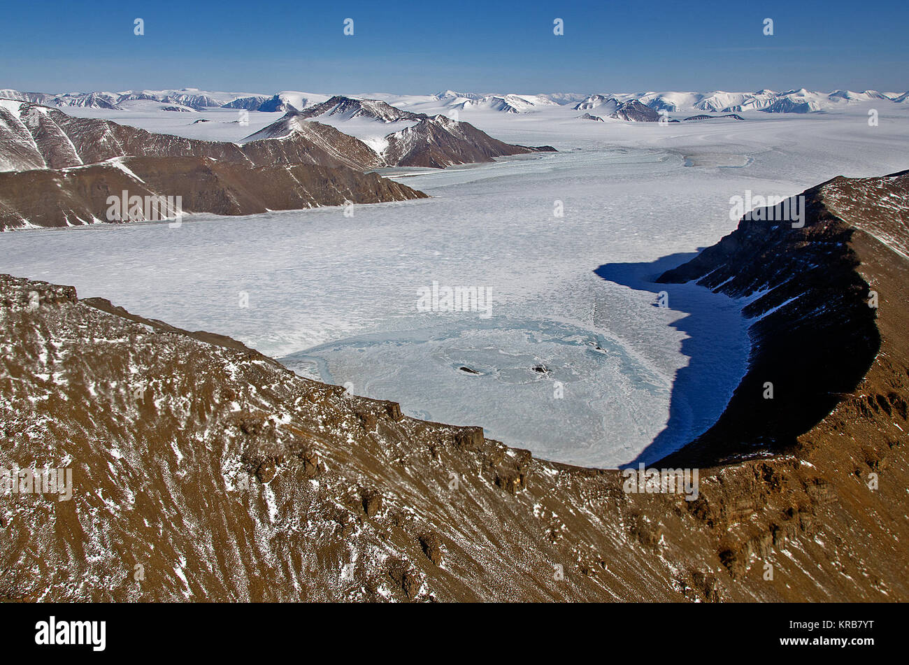 Landscape in northeast Greenland. Glaciers Flow Through the Valley, NE ...