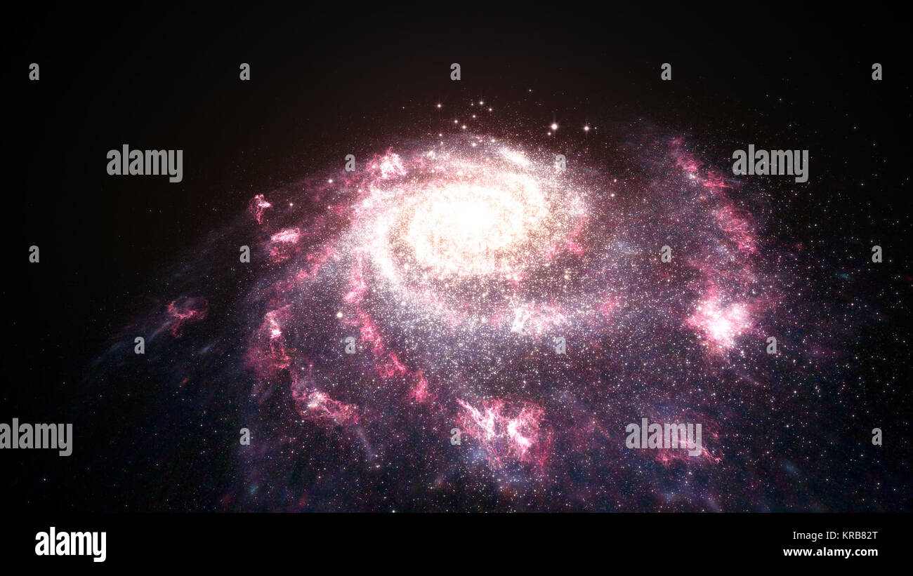 This illustration shows a messy, chaotic galaxy undergoing bursts of ...