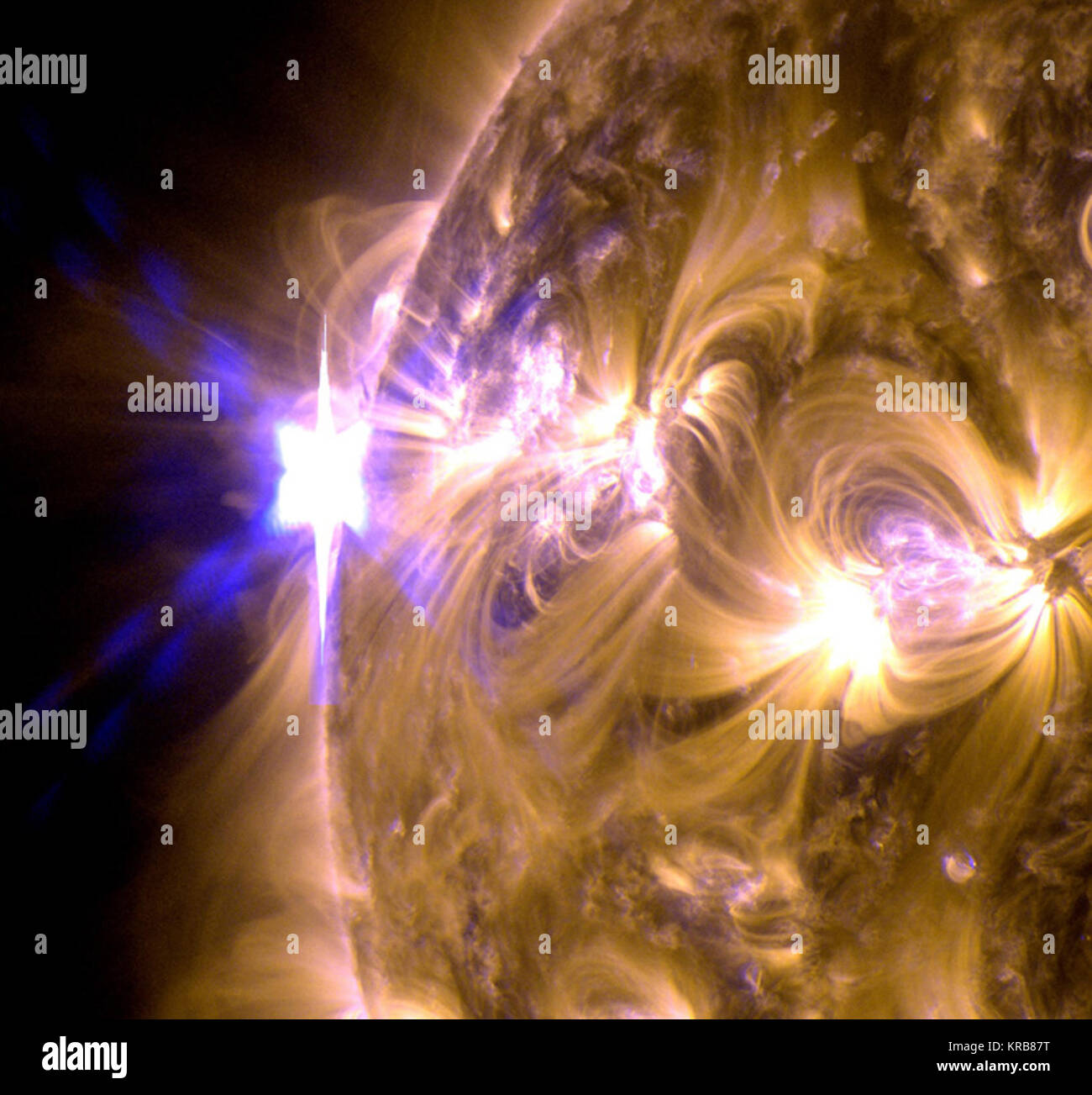 First X-Class Solar Flare of 2013 Stock Photo - Alamy