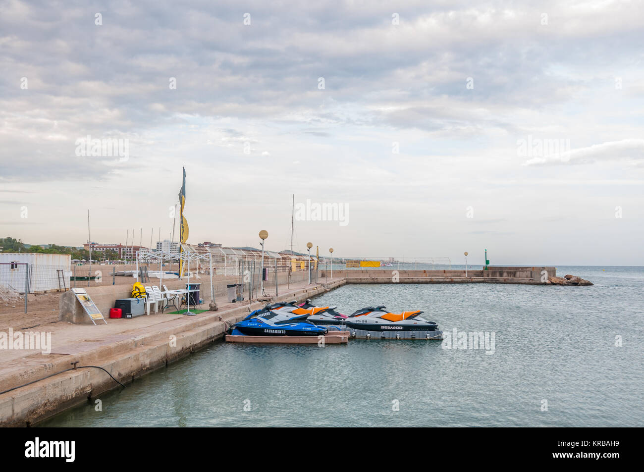 water bikes in coma-ruga harbour, including one rescue water bike, Coma ...