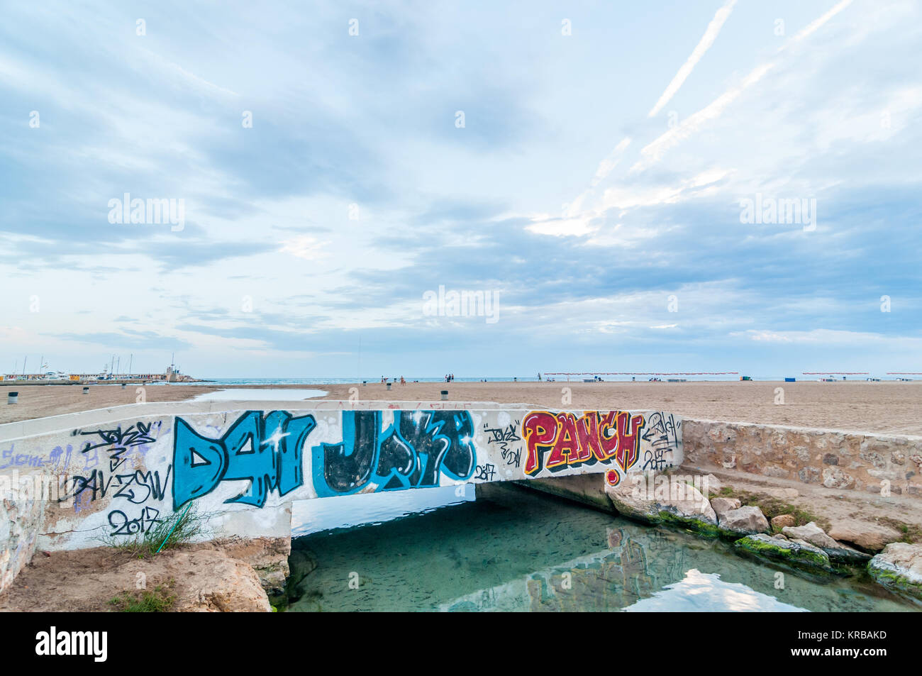 view of the touristic city of Coma-ruga with the Riuet spring, it has ...