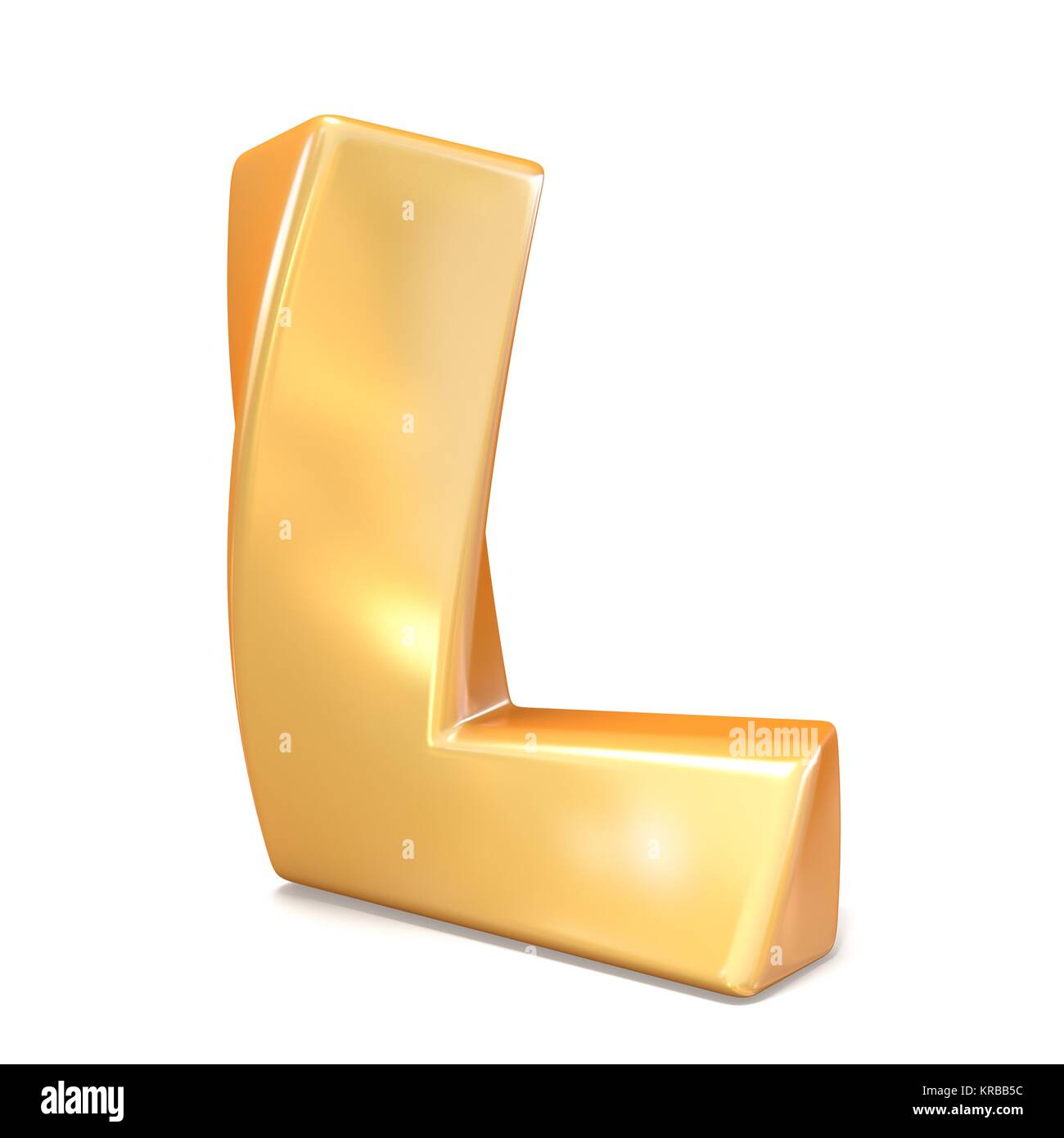 Orange twisted font uppercase letter L 3D render illustration isolated ...