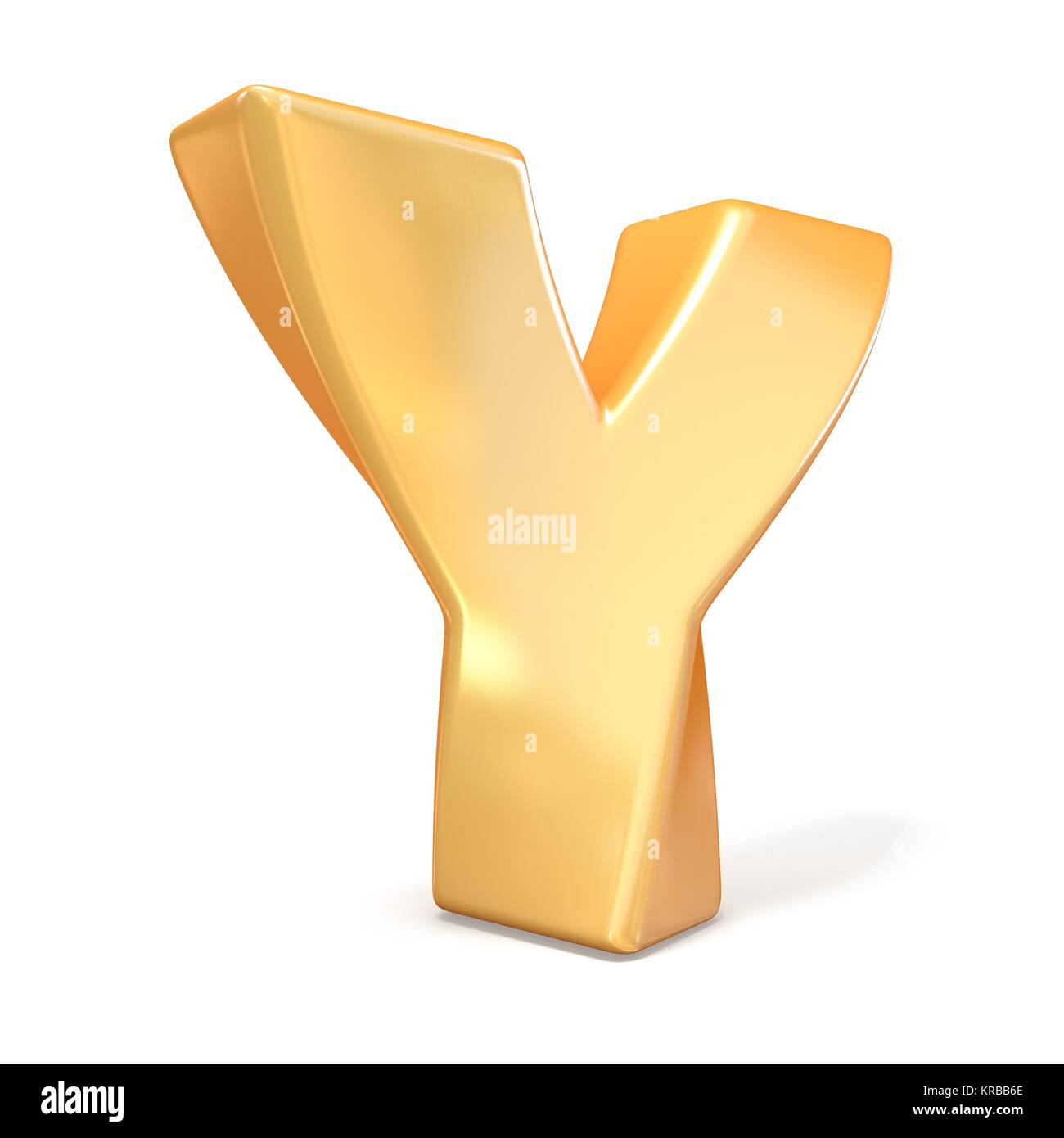 Orange twisted font uppercase letter Y 3D render illustration isolated ...