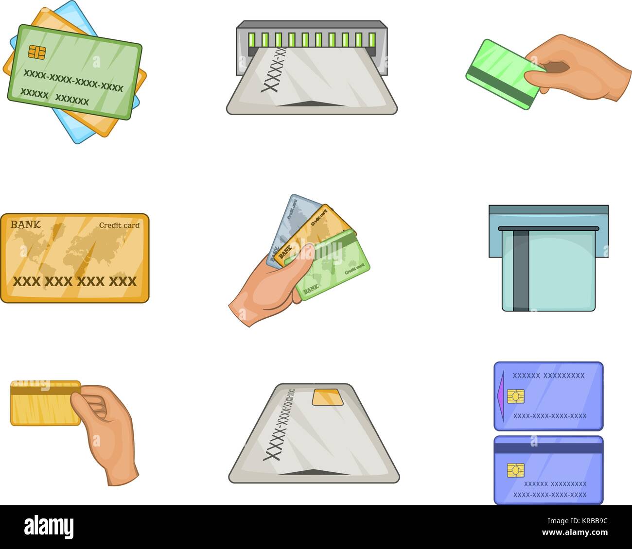 Credit card icon set, cartoon style Stock Vector Image & Art - Alamy