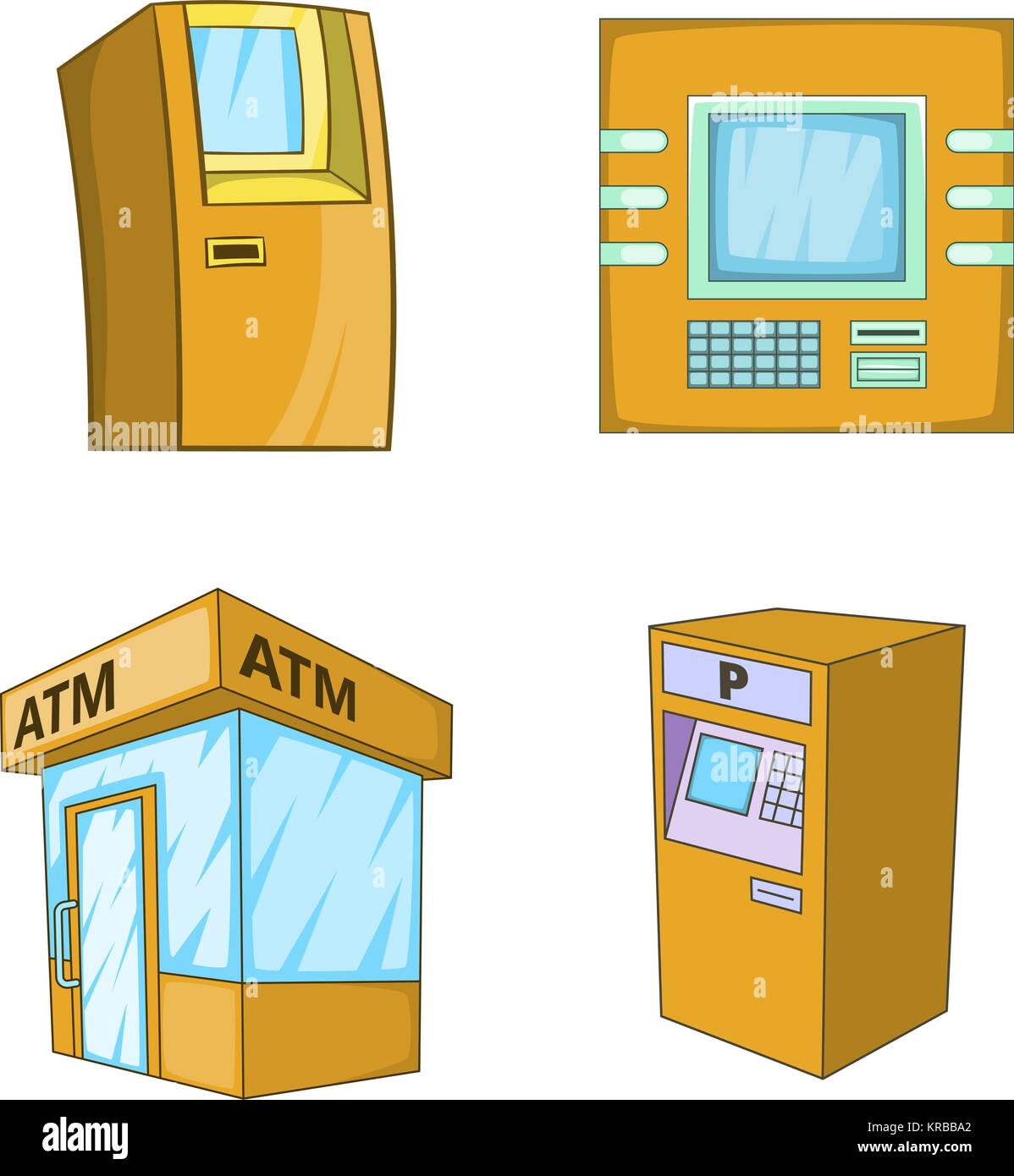 Atm icon set, cartoon style Stock Vector Image & Art - Alamy