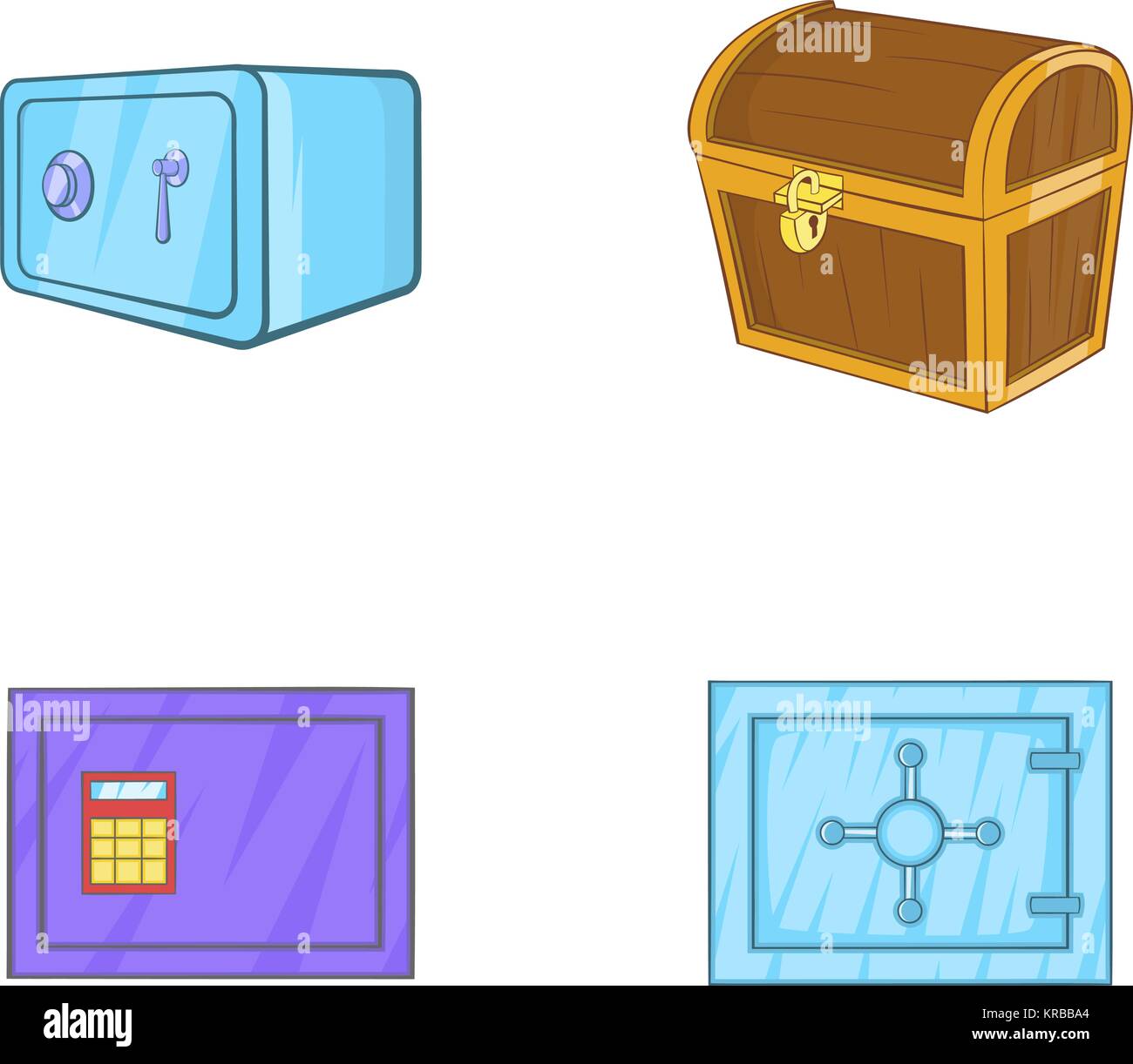 Safe icon set, cartoon style Stock Vector Image & Art - Alamy