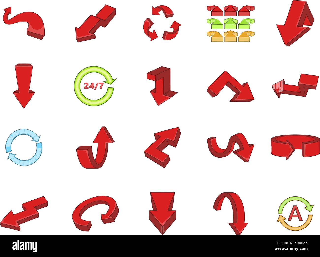 Arrow icon set, cartoon style Stock Vector Image & Art - Alamy