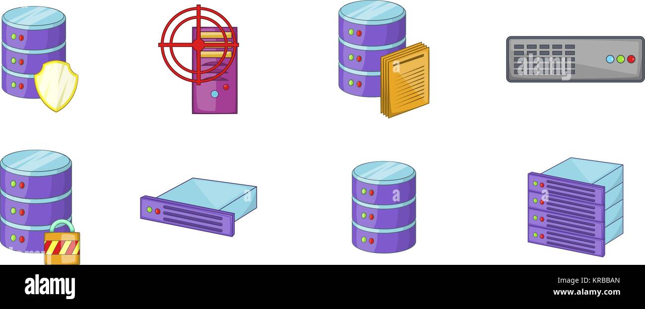 Server icon set, cartoon style Stock Vector Image & Art - Alamy