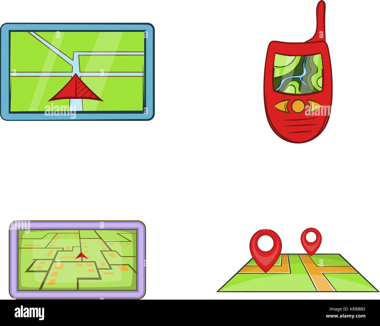Gps icon set, cartoon style Stock Vector Image & Art - Alamy