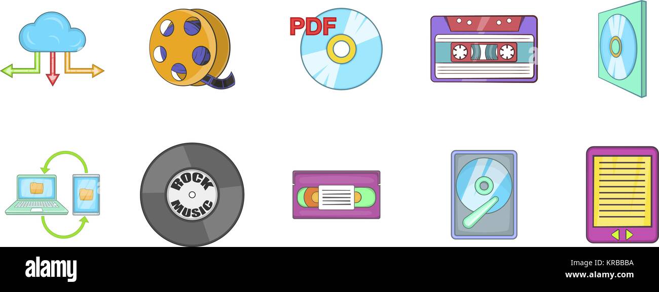 Storage info icon set, cartoon style Stock Vector Image & Art - Alamy