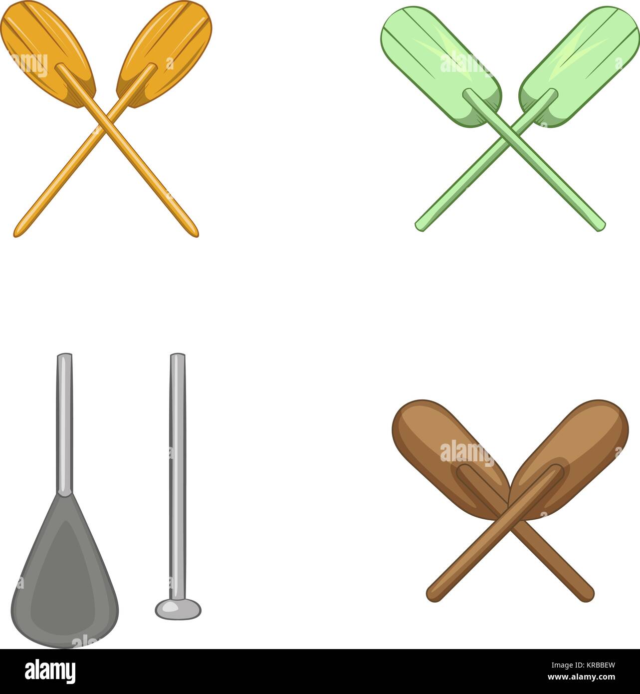 Paddles icon set, cartoon style Stock Vector Image & Art - Alamy