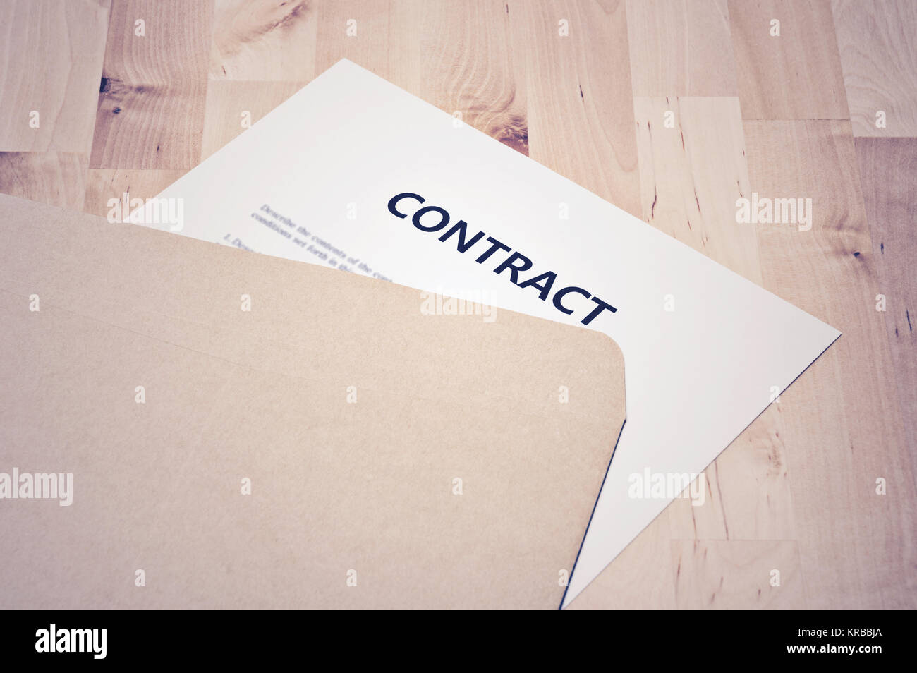 Contract documents and document envelope : Business concept Stock Photo ...