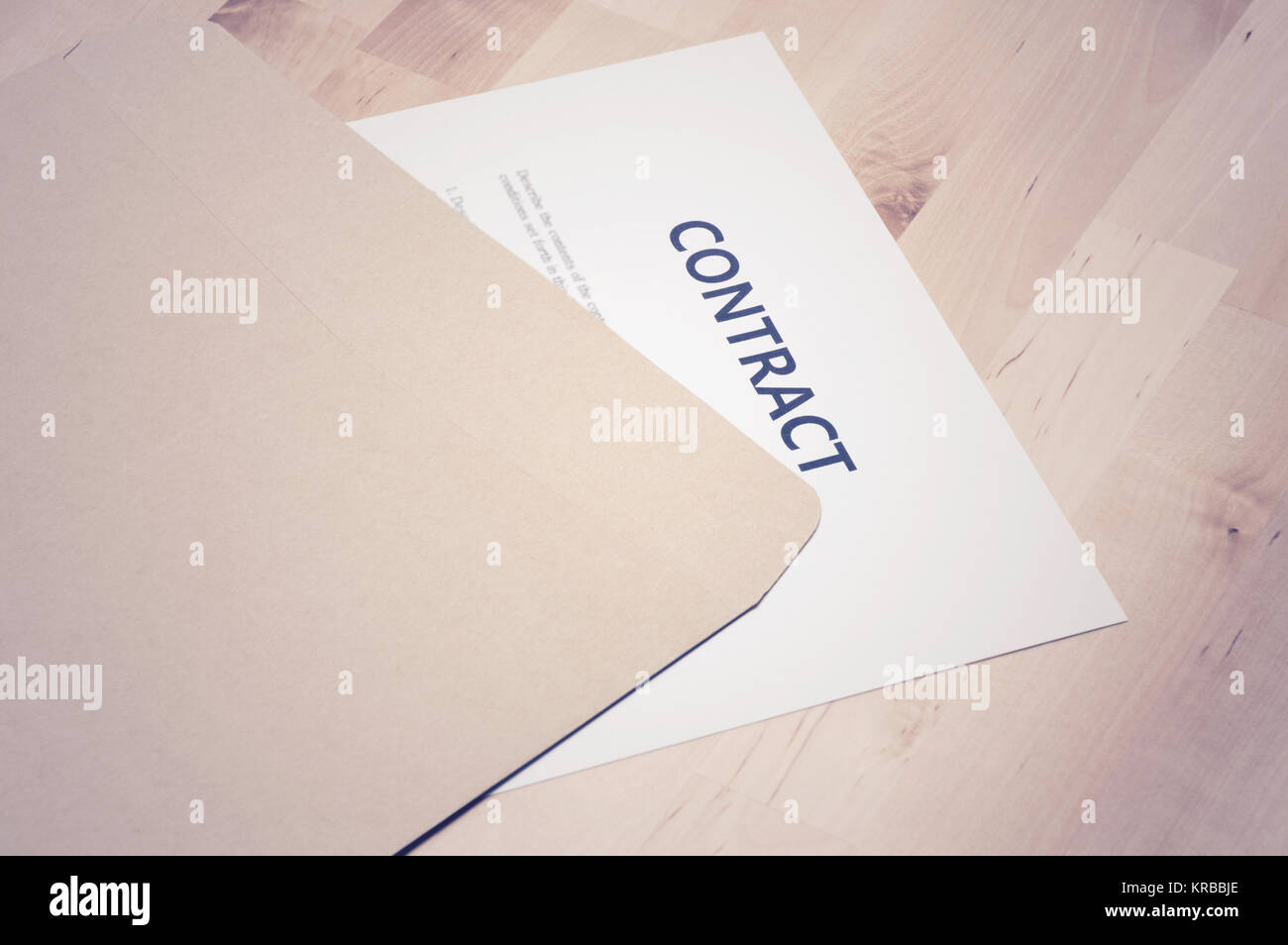 Contract documents and document envelope : Business concept Stock Photo ...