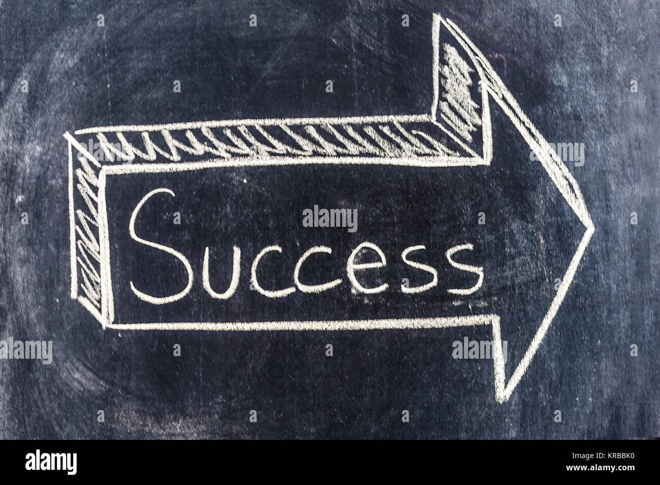Arrow for success sketched on blackboard Stock Photo - Alamy