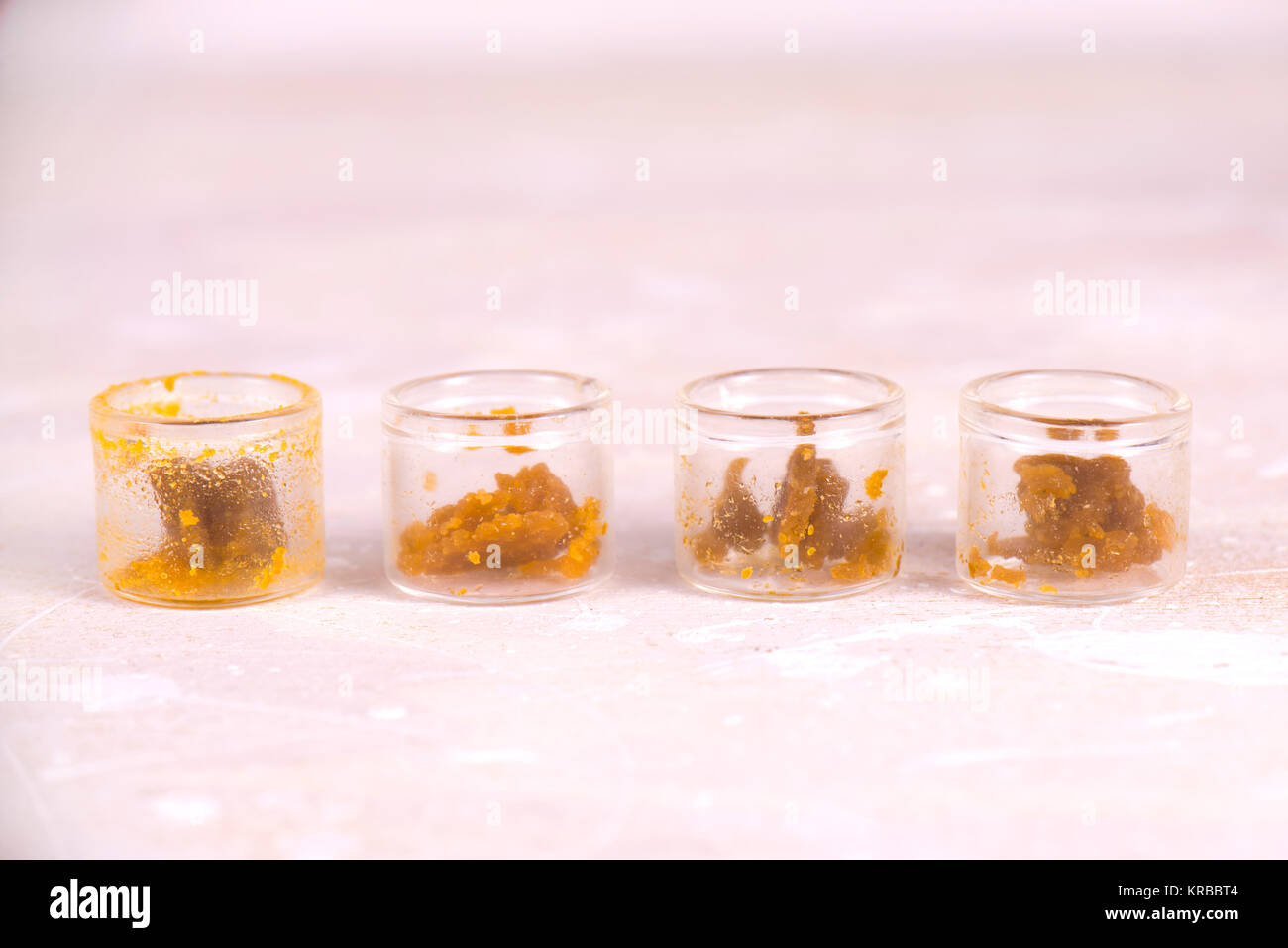 Macro detail of assorted marijuana extraction concentrate aka wax ...